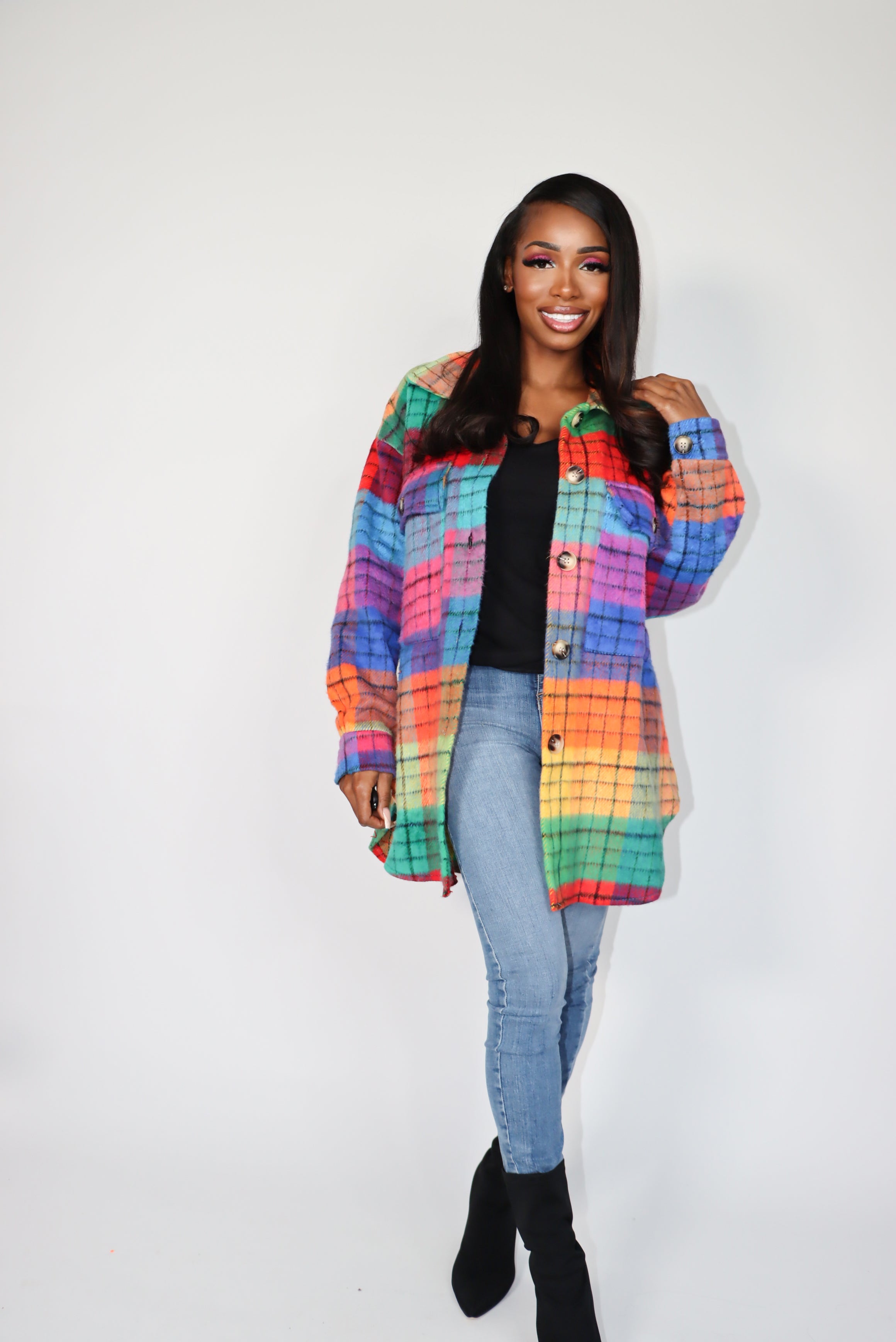 Colorful Plaid Shacket – The Penthouse Closet